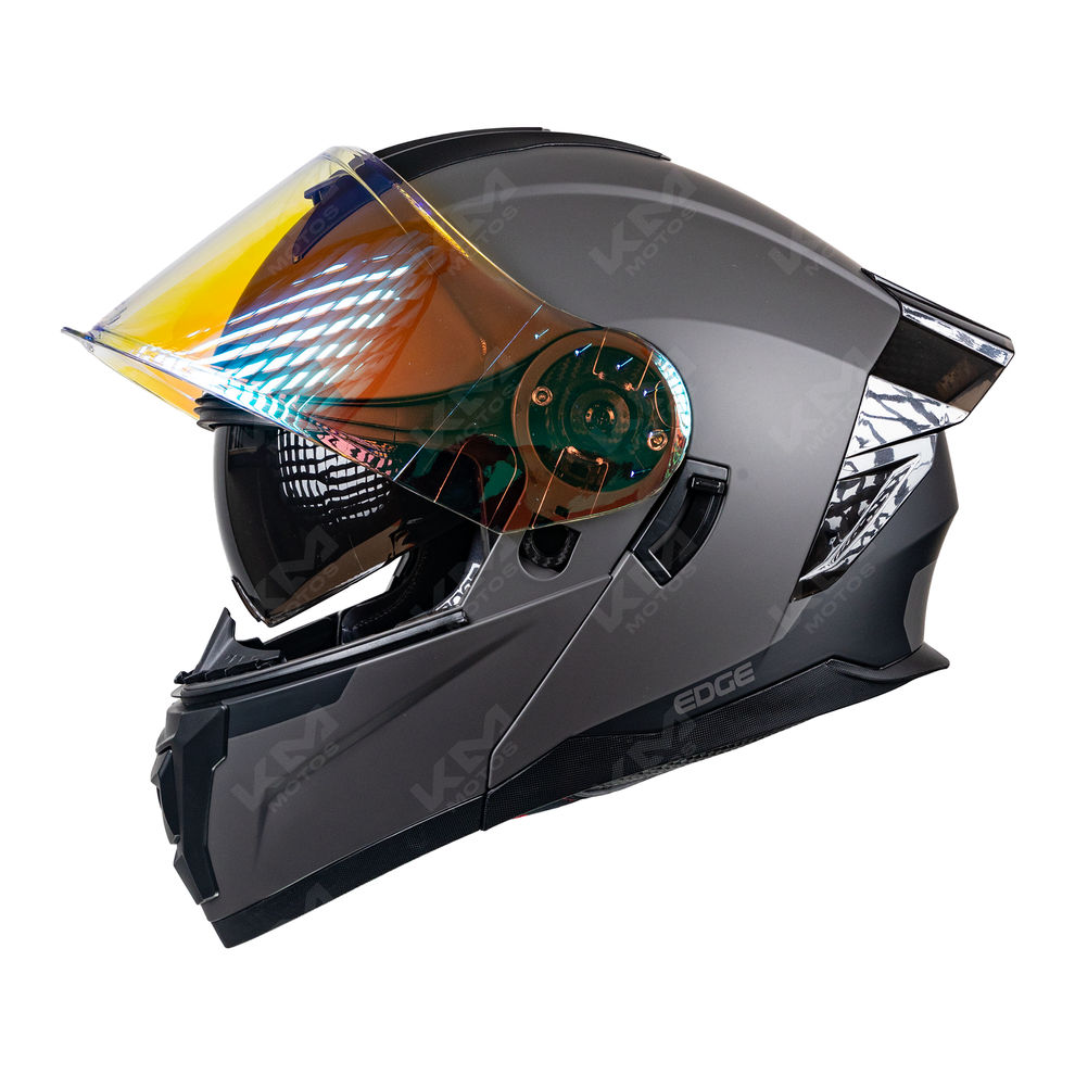 CASCO MODULAR REX GRAY CON LED VIS/AZUL DOBLE EDGE TALLA "M" DOT/ECE ...