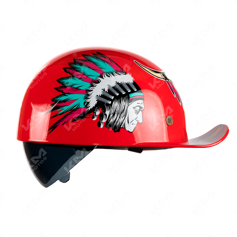 CASCO GORRITA ROJO INDIO (PANDILLERO) + VISERA DOT WLT319 HS2 "L ...
